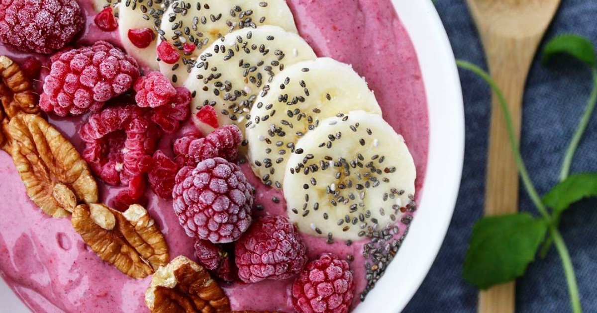 Bringebærsmoothie med naturellyoghurt - Q Meieriene