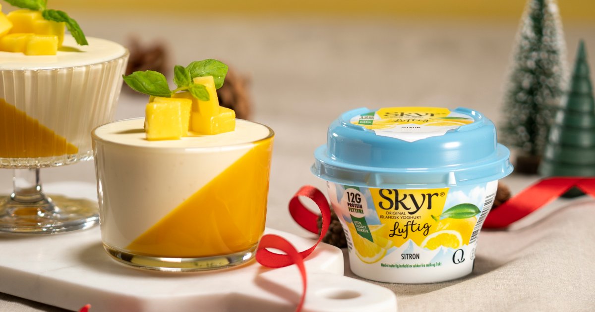 Luftig panna cotta med mangopure - Q Meieriene