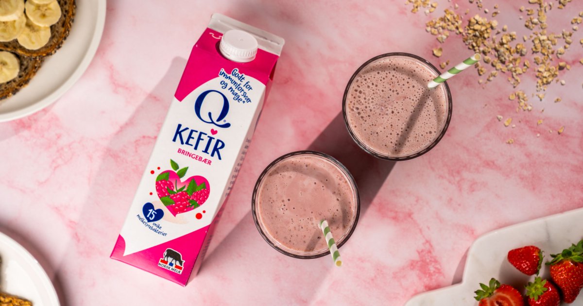 Smoothie med Q® Kefir Bringebær - Q Meieriene
